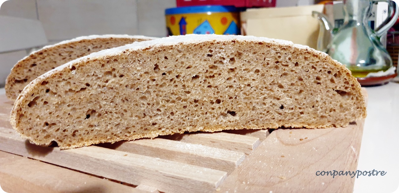 Con pan y postre: Pan completo con harina de espelta integral y masa madre