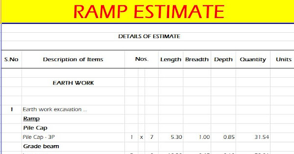 ramp estimate |ramp concrete calculator | CIVIL WEBSITE