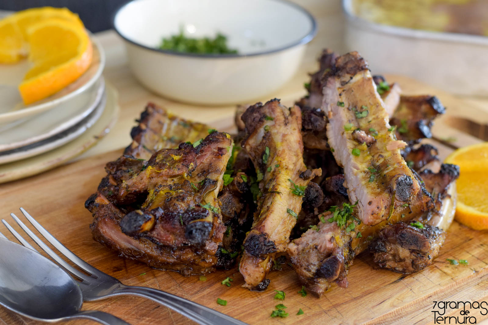 Entrecosto com Laranja e Especiarias | 7gramas de ternura