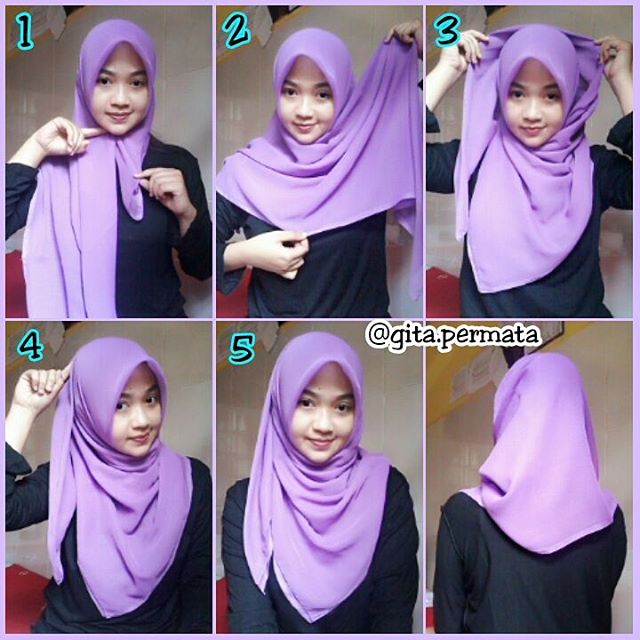 Tutorial Hijab Segiempat Panjang - Tutorial Hijab Cara Memakai Jilbab ...