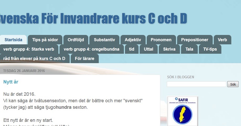 Det svenska språket är fantastiskt!: Svenska För Invandrare kurs C och D