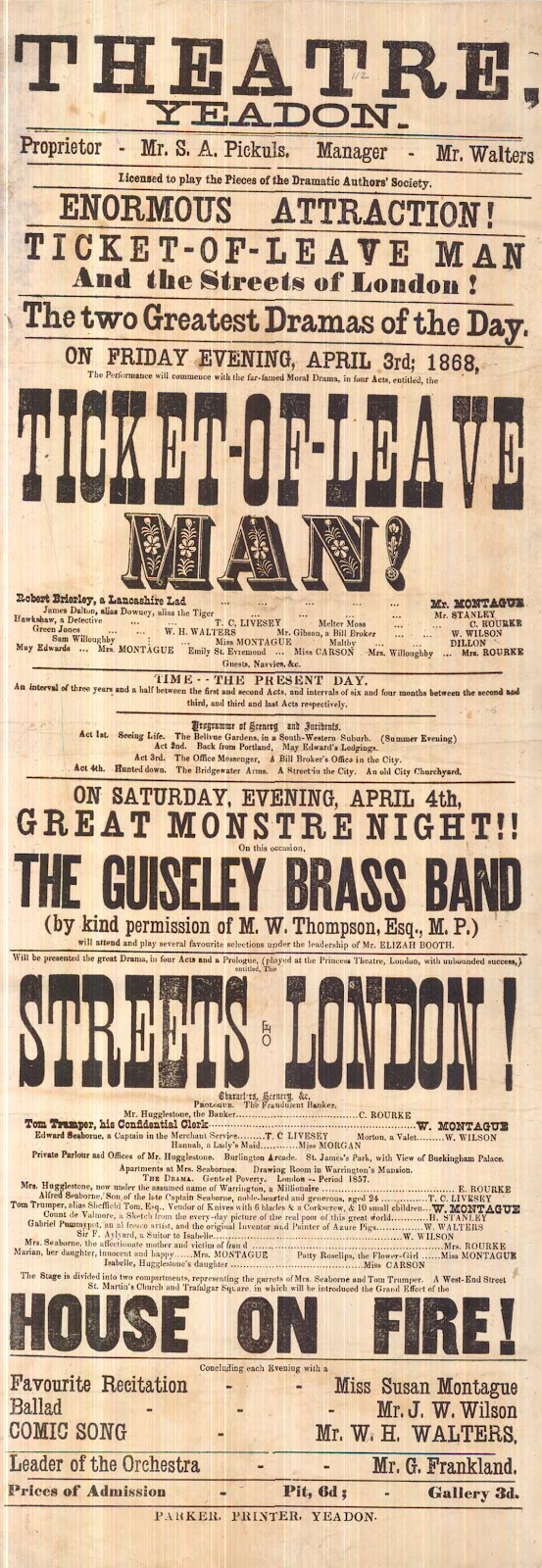 Theatre from my Head: 'The Ticket of Leave Man' produced at the Olympic ...