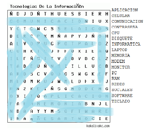 TECNOLOGIAS DE LA INFORMACION Y COMUNICACION: Sopa De Letras-Kokolikoko