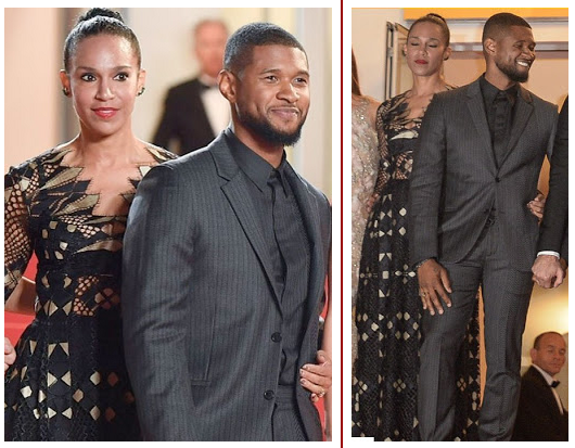 Welcome to Firstgist: Photos of Usher and his wife at a red carpet for ...