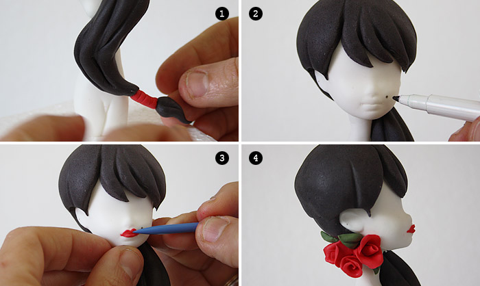 How to make fondant hair - a tutorial - Jessica Harris Cake Design