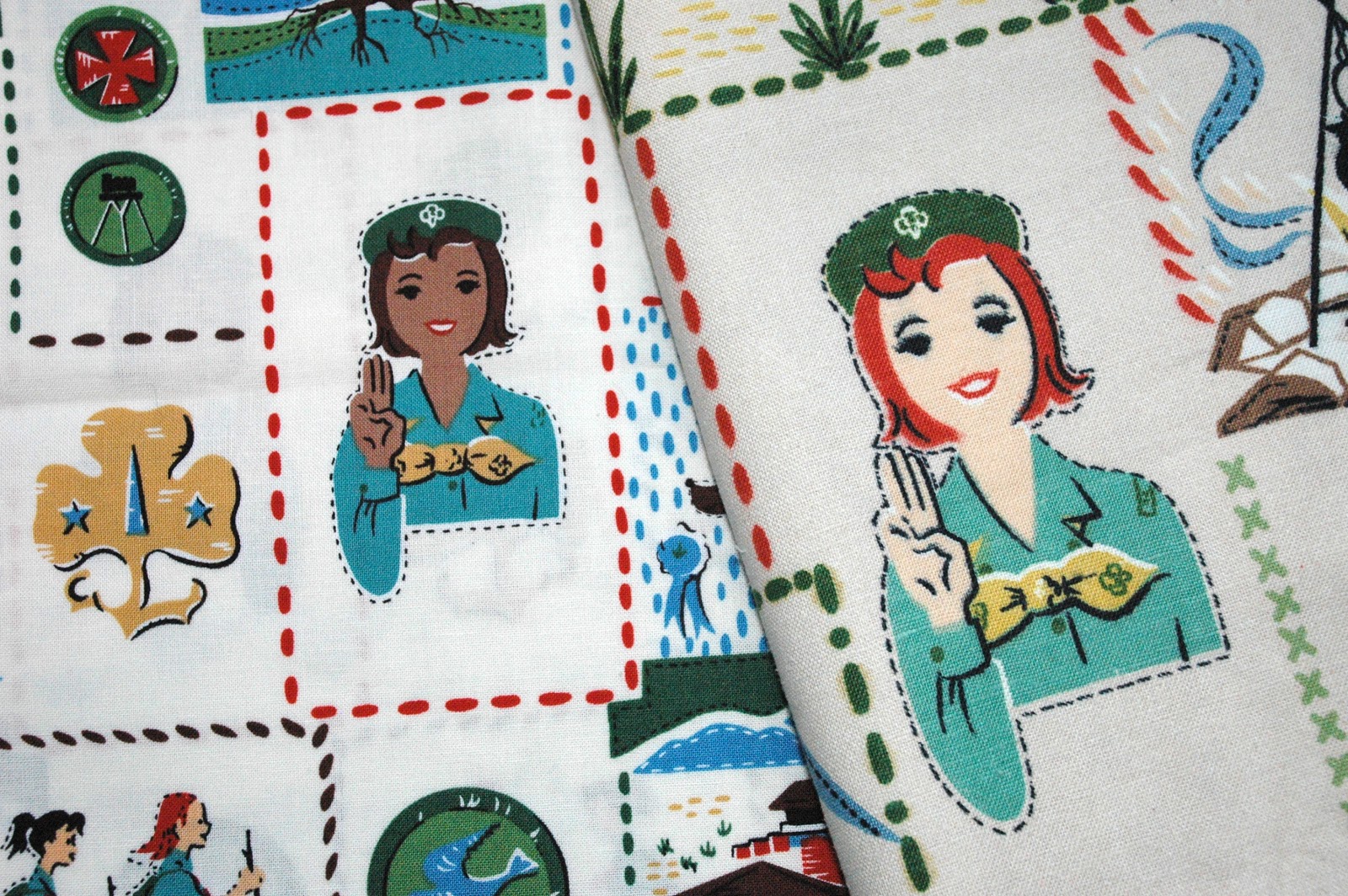 Sentimental Baby: Vintage 1959 Girl Scout Fabric vs. 2010 Robert ...