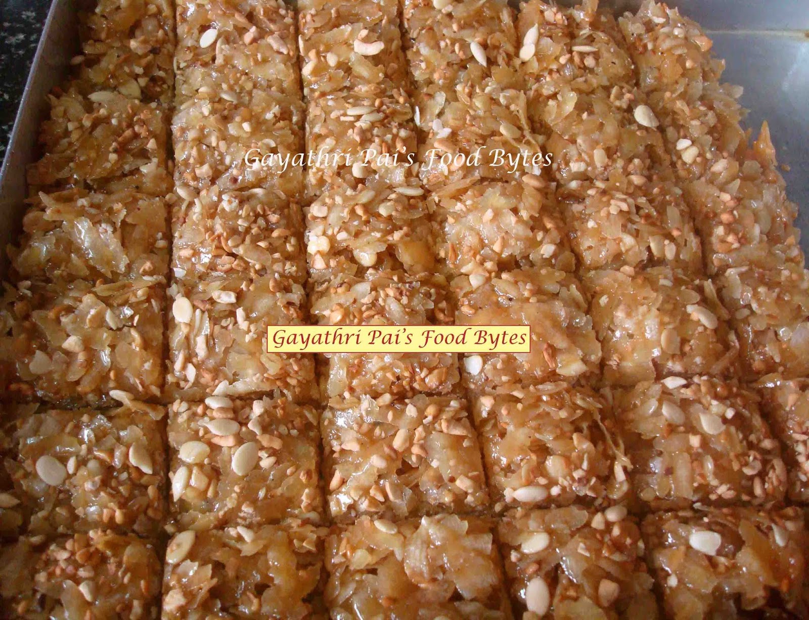 Gayathri Pai's Food Bytes: Poha Khadi / Beaten Rice Burfi / Pova Chikki.