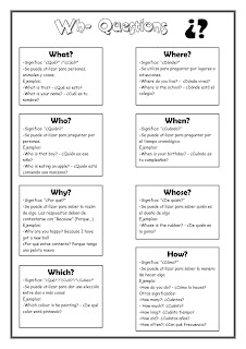 English 4º Primary: Wh- questions