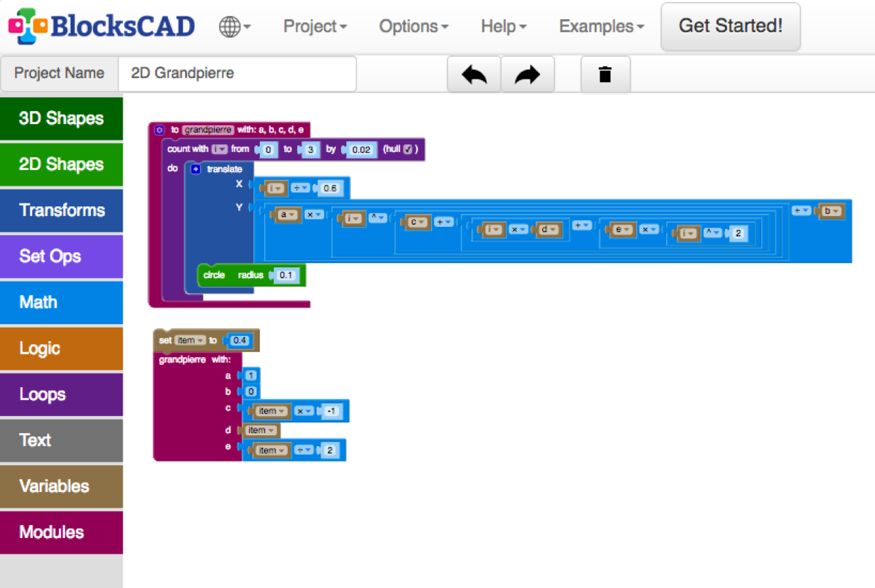 Blogues à part: BlockScad : les courbes de Cyril Grandpierre