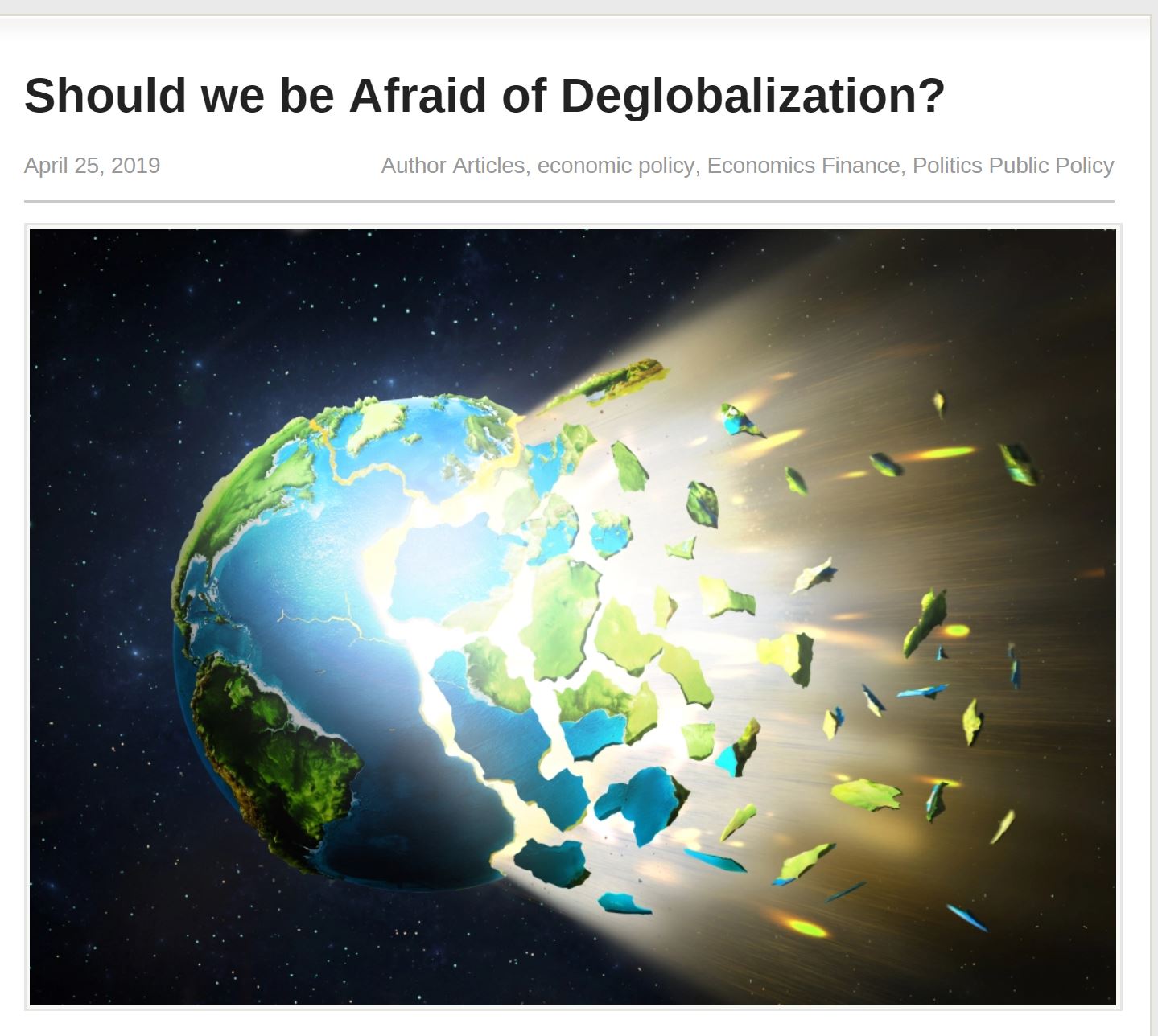 should we be afraid of deglobalization