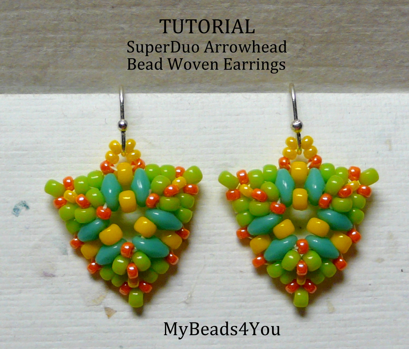 MyBeads4You: SuperDuo Arrowhead Bead Woven Earrings