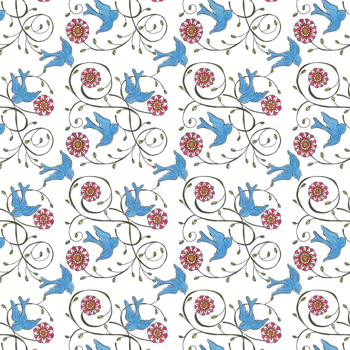 Marika Makes: MSED: Bird a Day #97 Repeating Pattern