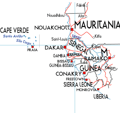 Map of Cape Verde Country Area | Map of Africa Country Regional Political