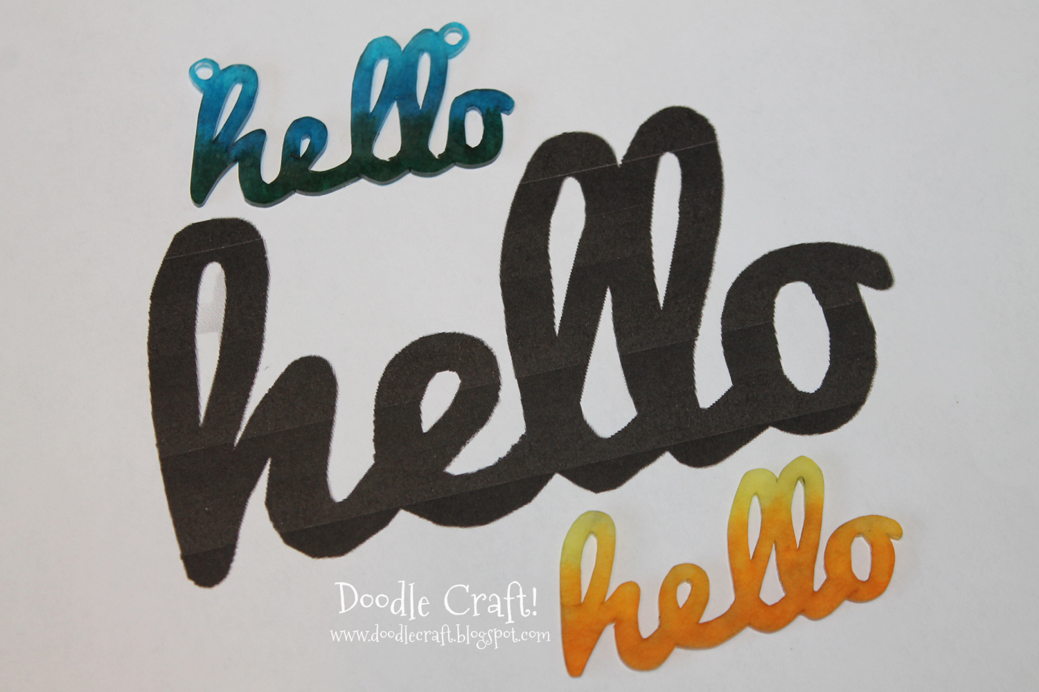 Hello Custom Acrylic Word Necklace with Shrinky Dinks!