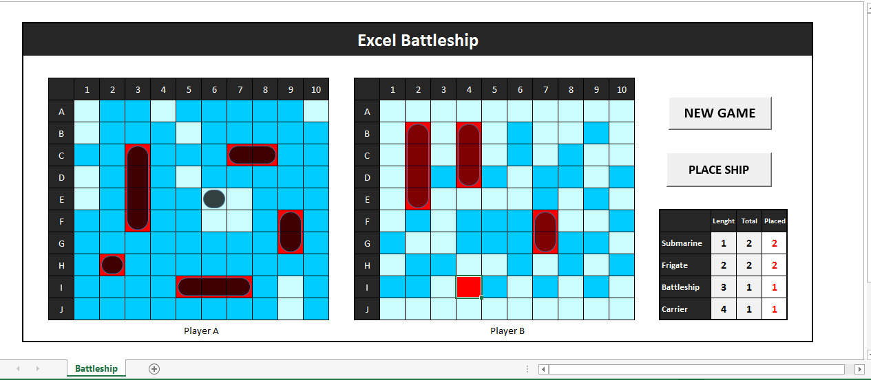 Excel Macro Fun: Excel Battleship Game