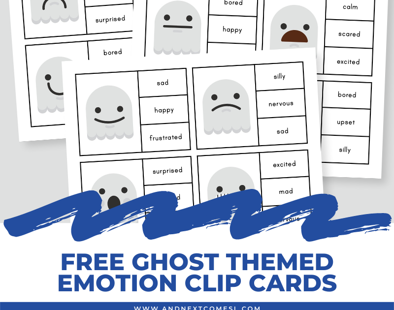 Free Printable Ghost Themed Emotion Clip Cards | And Next Comes L ...