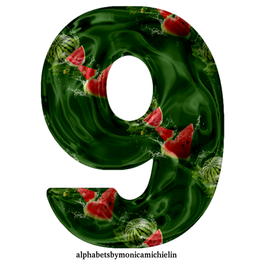 M. Michielin Alphabets: GREEN WATERMELON FRUIT ALPHABET LETTER PNG ...