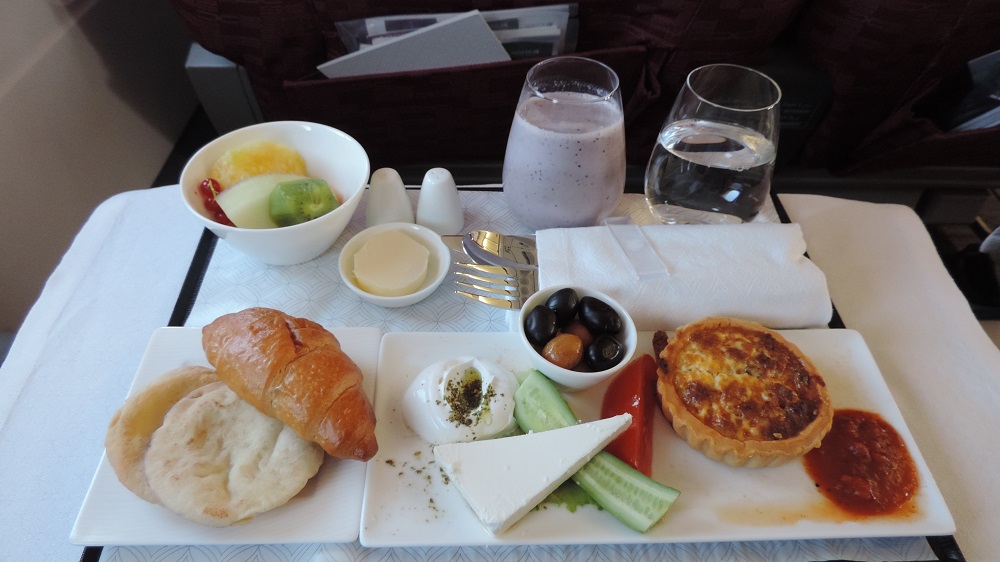 Qatar Airways First Class Food