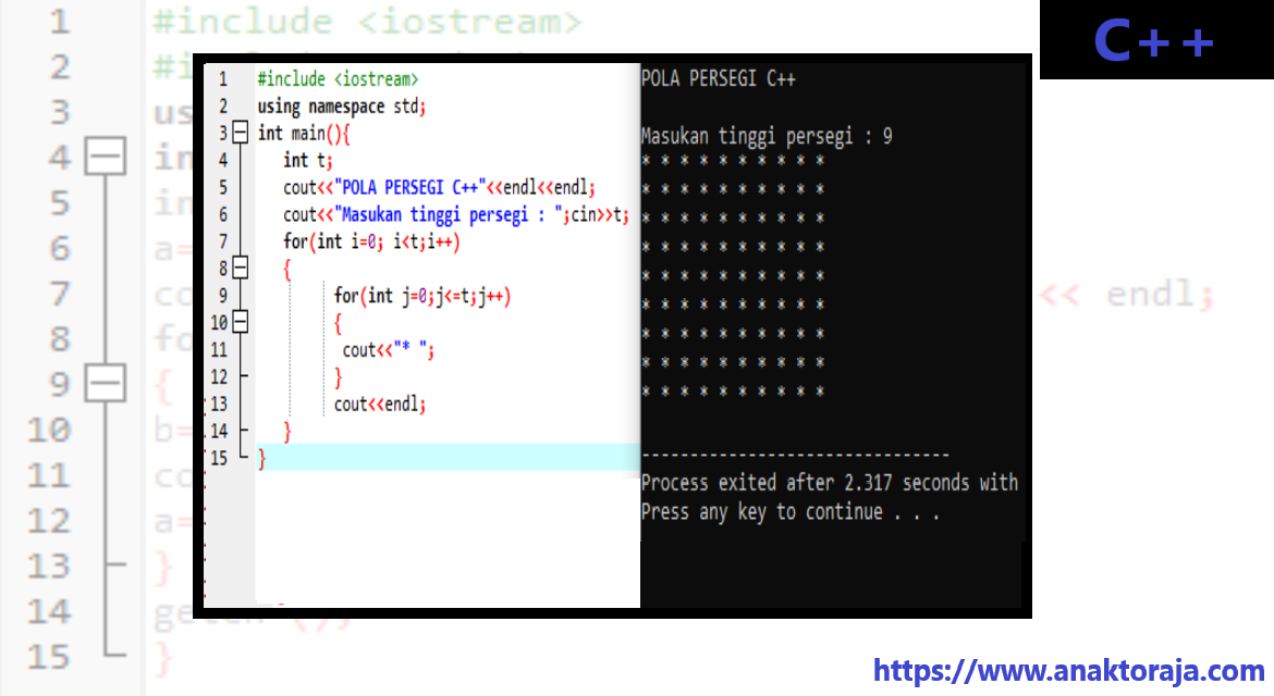 Cara Membuat Pola Persegi C++ Dengan Perulangan For Cara Membuat Pola Persegi C++ Dengan Perulangan For