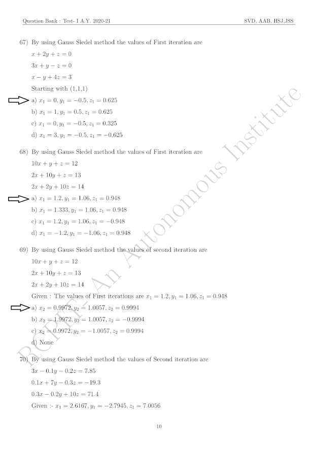 Engineering Mathematics MCQs TT-1 (March 2021)