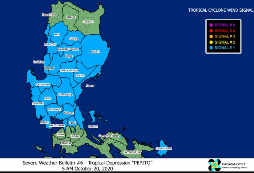 'Bagyong Pepito' PAGASA weather update October 20, 2020