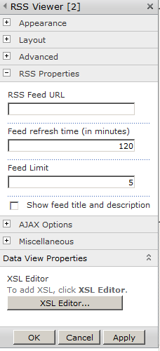 Microsoft SharePoint Server help Forum: Configuration of RSS Viewer Web ...