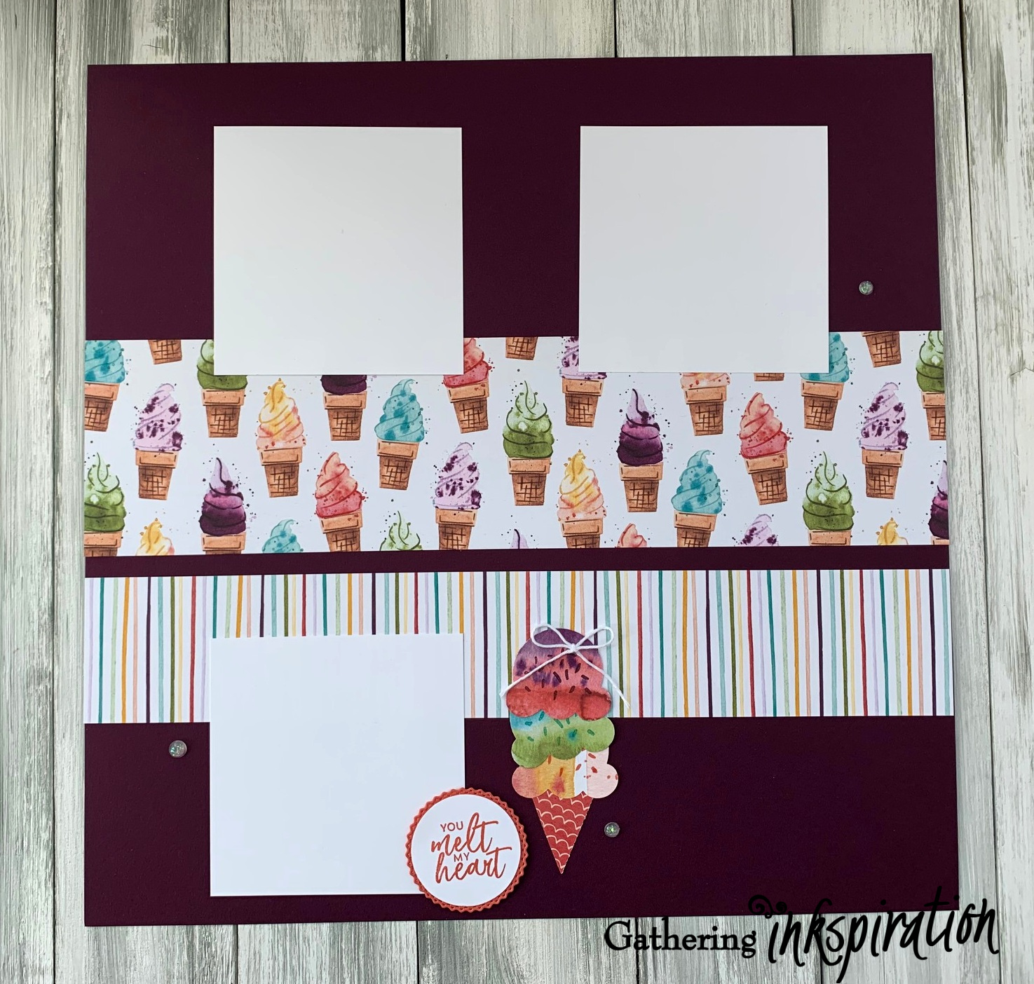 Gathering Inkspiration: Ice Cream Corner Scrapbook Pages