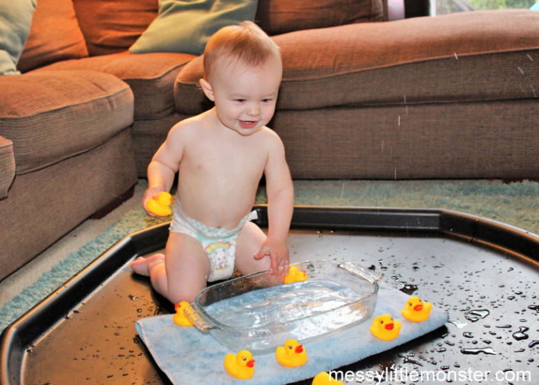 5 little ducks water play activity for babies - Messy Little Monster