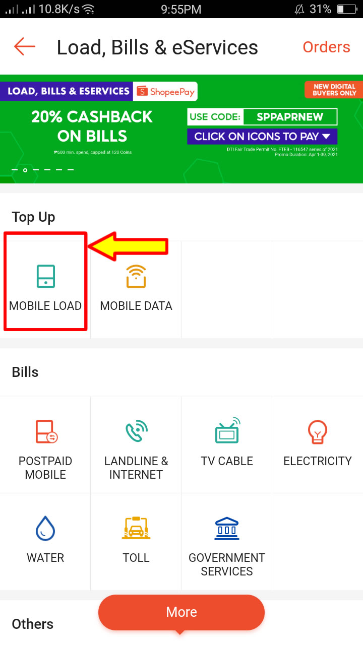 How to Buy Smart/TNT/Sun, Globe/TM Load using ShopeePay Wallet Get Big ...
