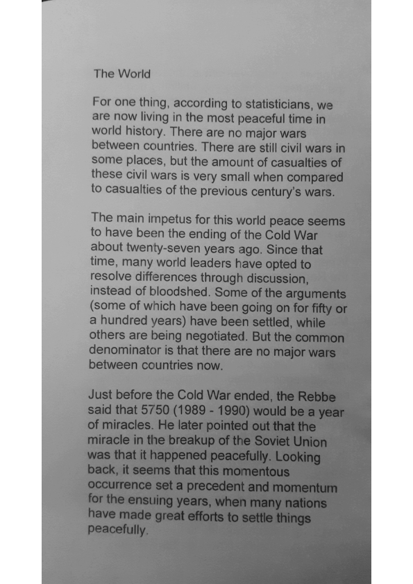 God-World and Moshiach: New pamphlet on Moahiach and Current Events ...