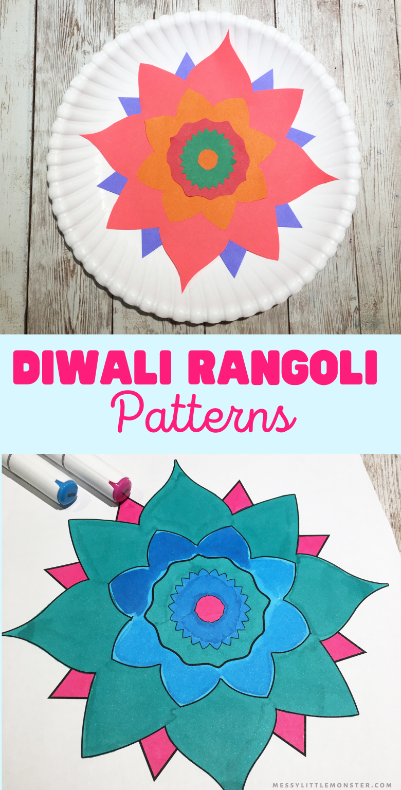Rangoli Patterns - Diwali craft for kids - Messy Little Monster