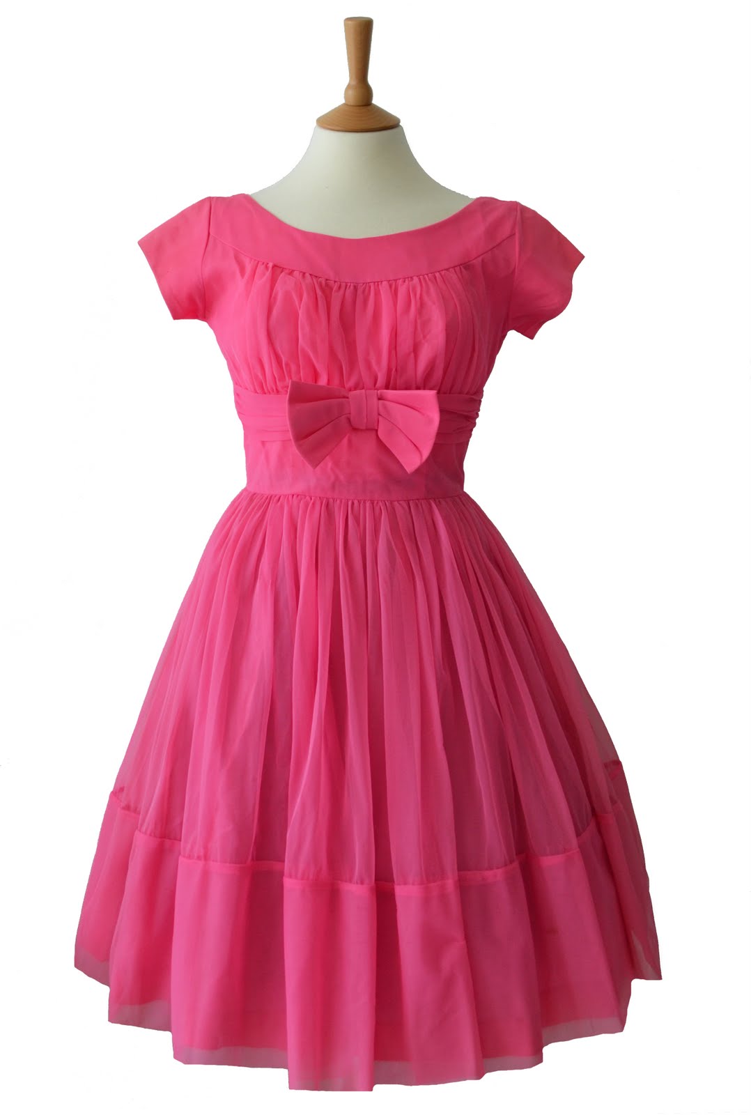 50s Pink Bow Vintage Prom Dress : Just Added to NBVCC | Vintage on line