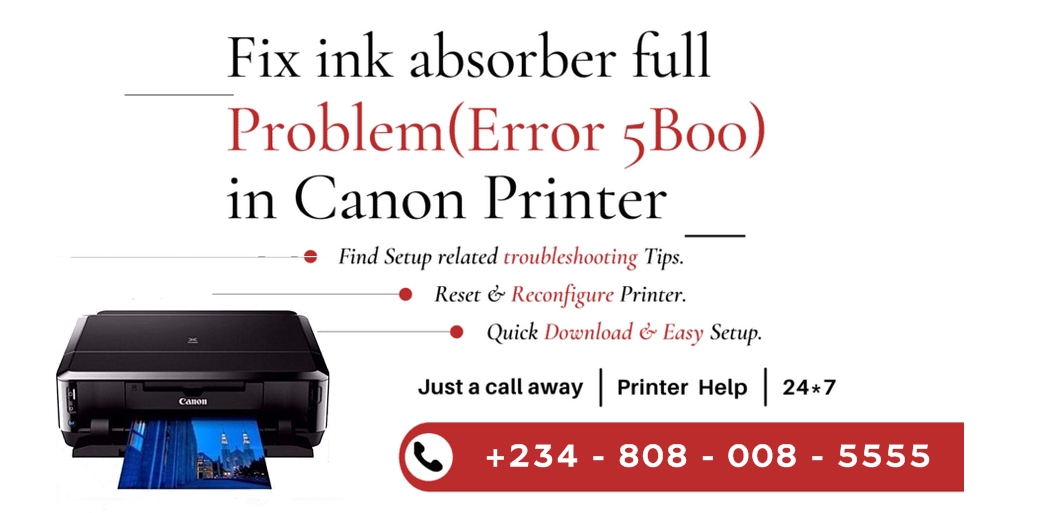 Fix ink absorber full Problem (Error 5B00) in Canon Printer