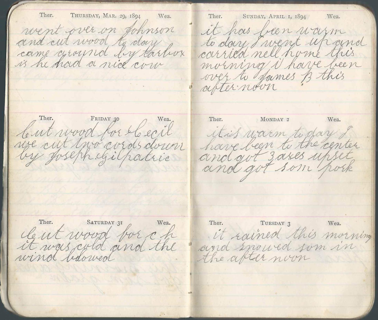 Heirlooms Reunited: April Entries in the 1900 Diary of John Foss ...