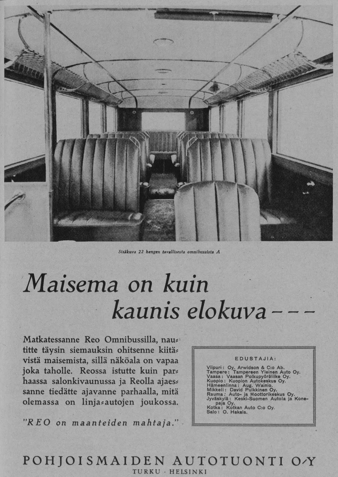 Vanhoja mainoksia: Linja-autoja