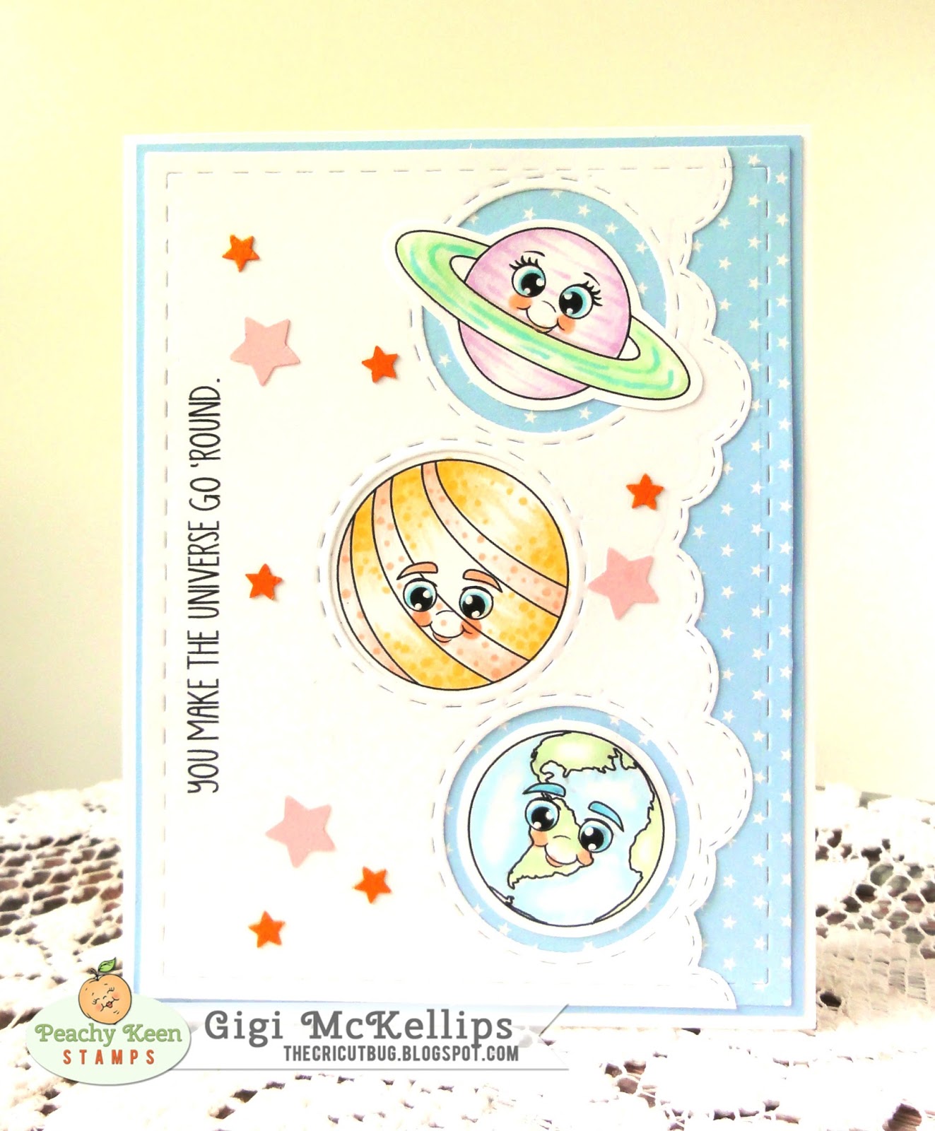 The Cricut Bug: Peachy Keen September Release- Planets and Astronaut Card