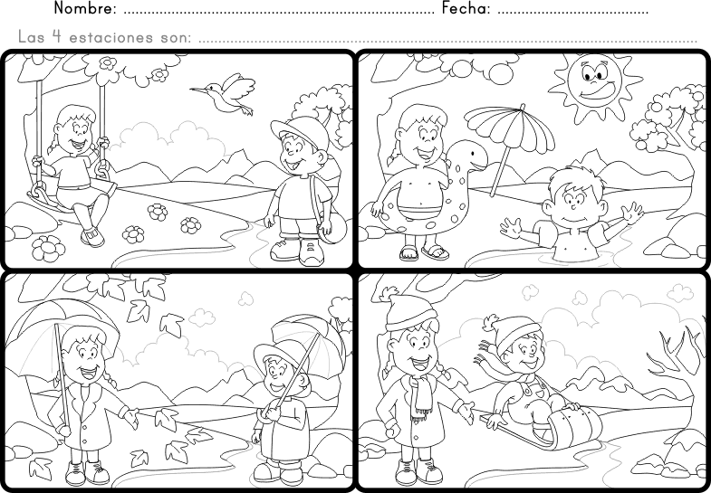 ¿Cómo me visto? Las estaciones: Actividades para colorear relacionada ...