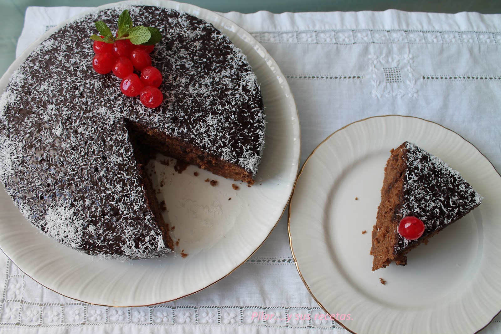 Pilar.....y sus recetas: Tarta De Chocolate Y Coco