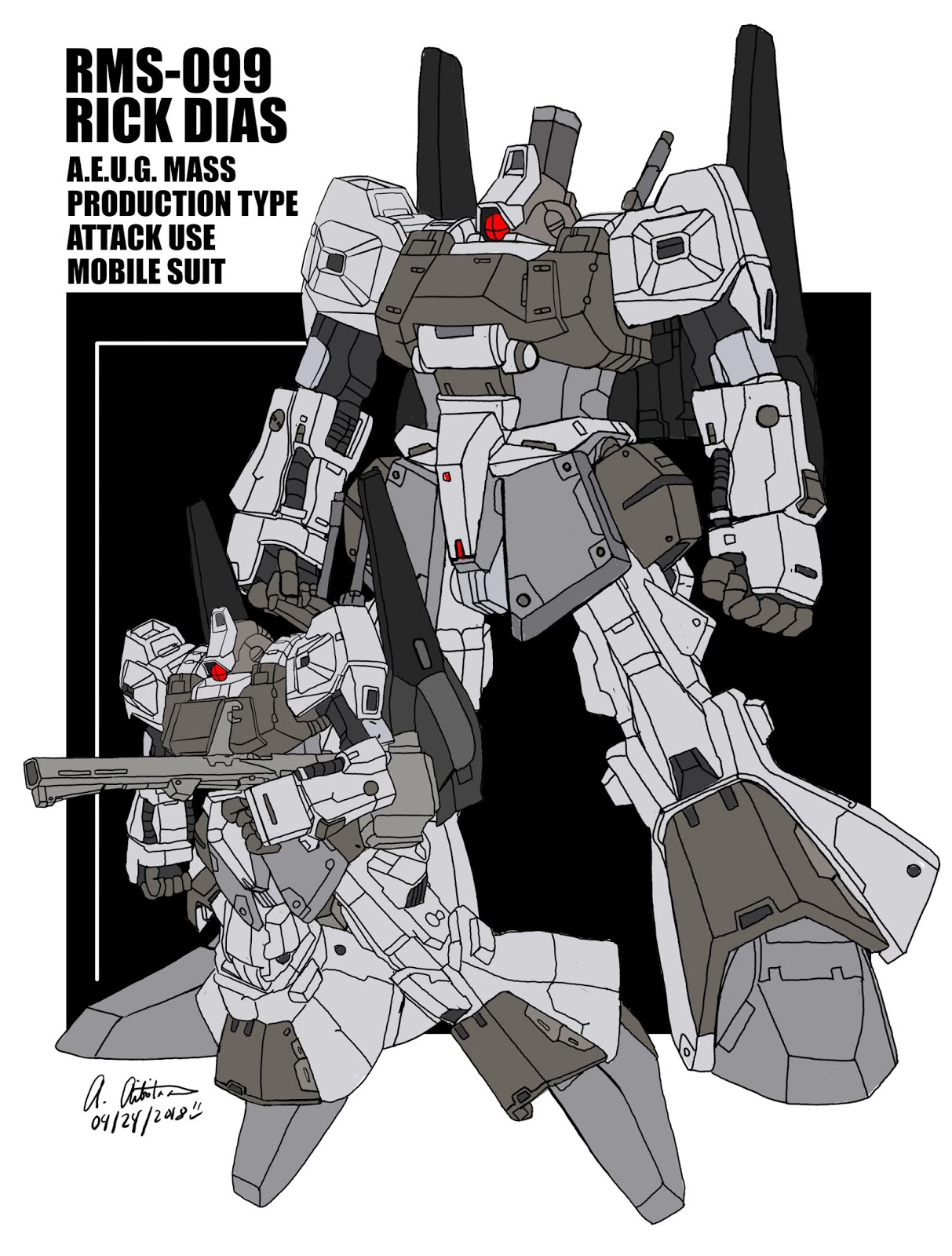Archaznable Drawing: RMS-099 Rick Dias White Custom