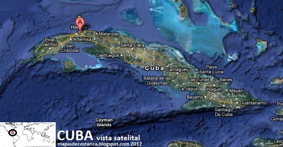 Cuba vista satelital 2012
