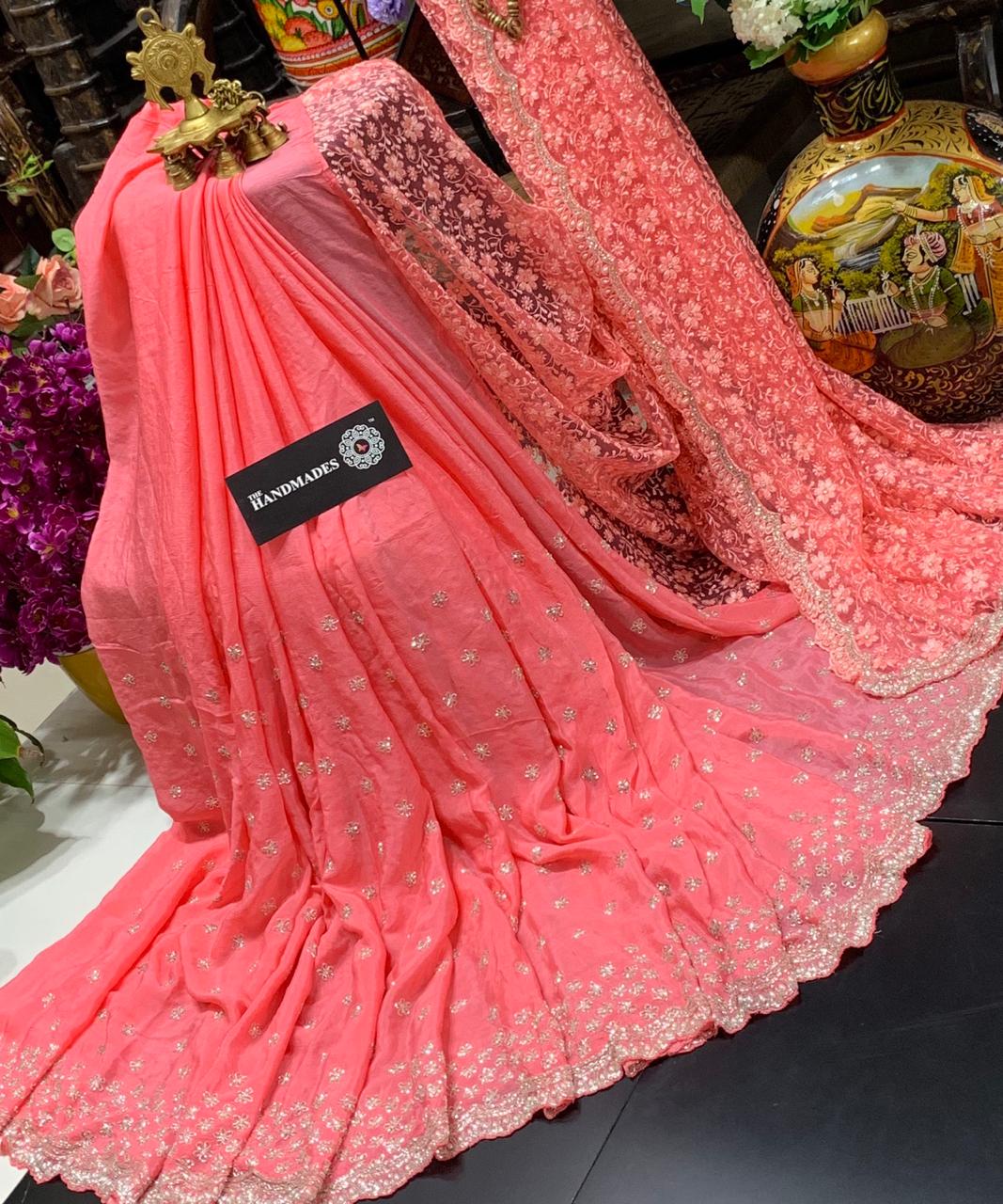 Chickenkari work sarees