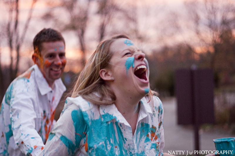 Paint Fight Engagement | Katie & Doug - Natalie Mae Photography