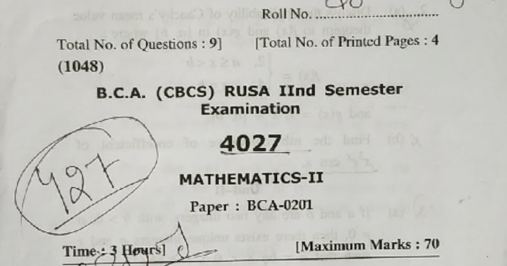 HPU BCA Old Question Papers