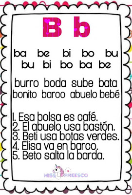 Lecturas de sílabas, palabras y oraciones | Materiales Educativos para ...