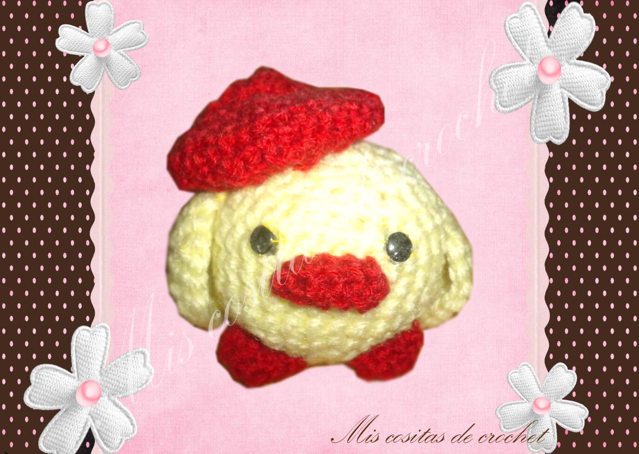 Mis cositas de crochet: Amigurumi pollito con boina de crochet