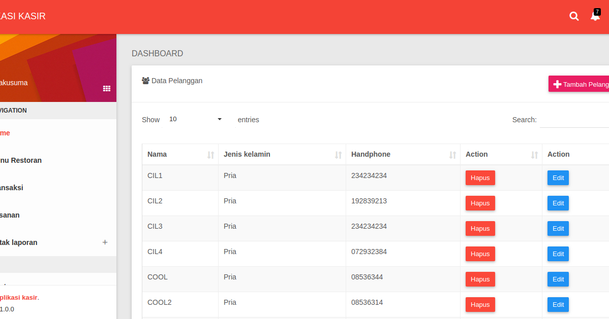 Aplikasi kasir restoran menggunakan Php dan MySql Gratis