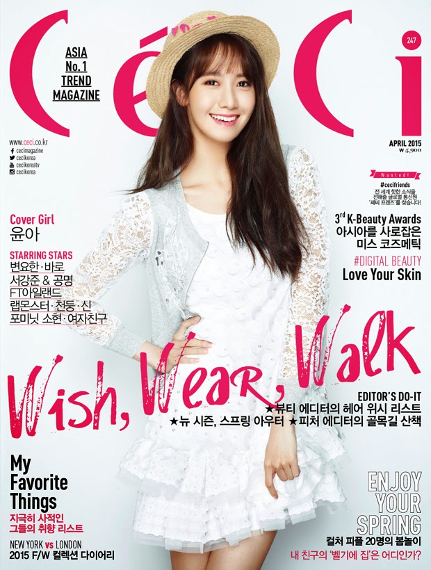 SNSD's charming YoonA for 'CeCi' magazine's April issue - Wonderful ...