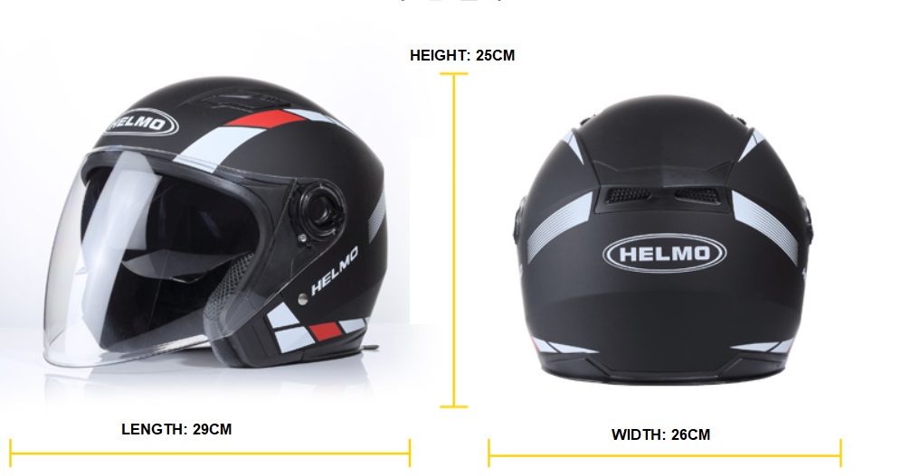 HELMO - Silver Black ~ Helmet Murah | Signature Helmet