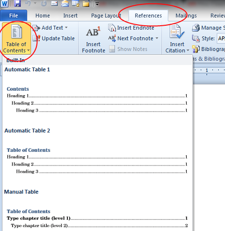Buckeye Legal Tech: CREATING A TABLE OF CONTENTS PART 1