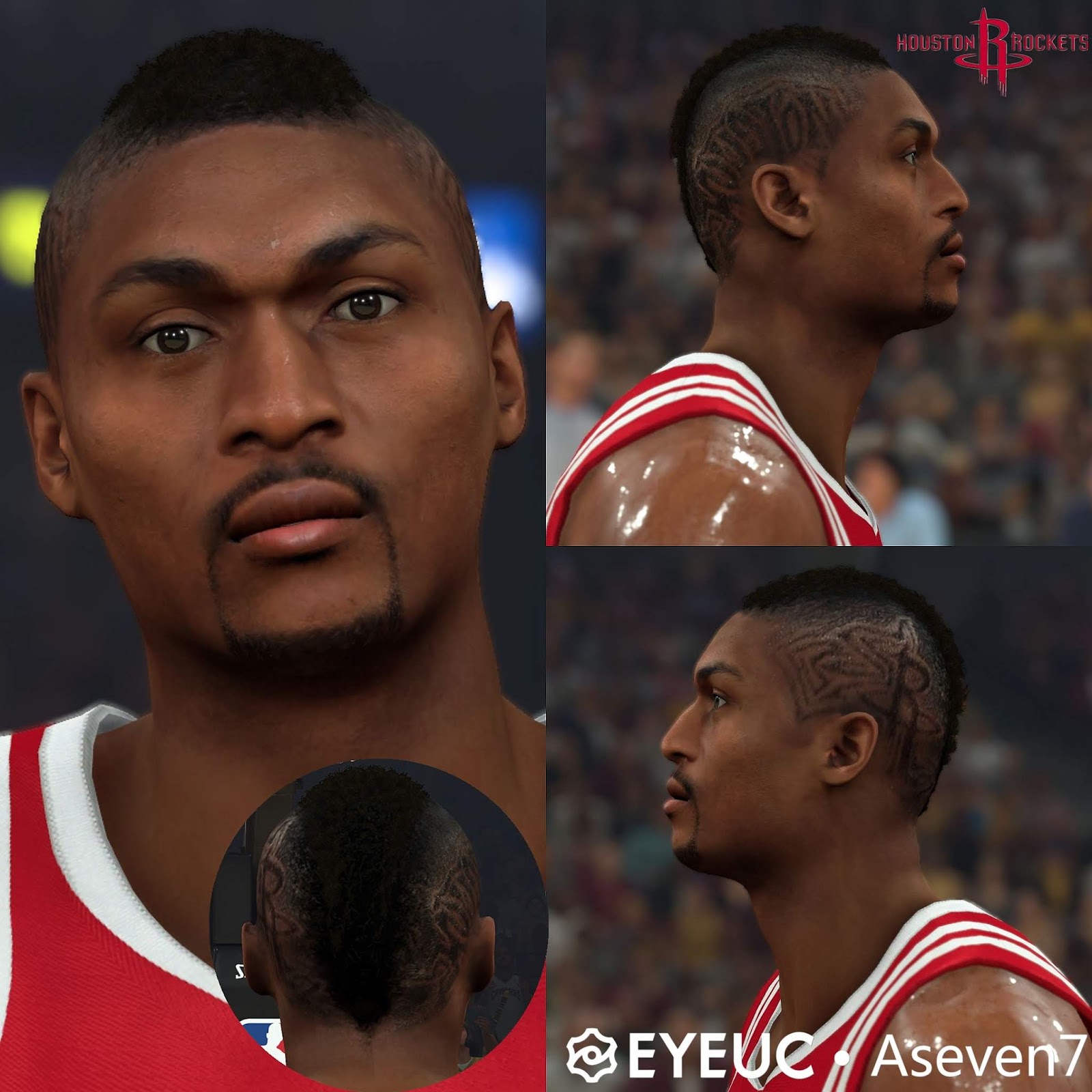 NBA 2K20 Ron Artest Rockets Cyberface by Aseven7 - Shuajota: NBA 2K24 ...